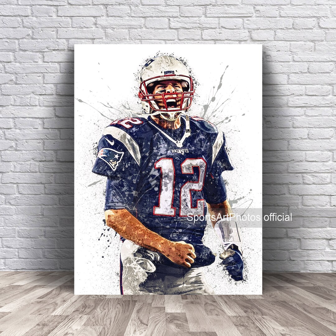 Tom Brady Poster, New England Patriots, Canvas Wrap, Wall Art Print ...