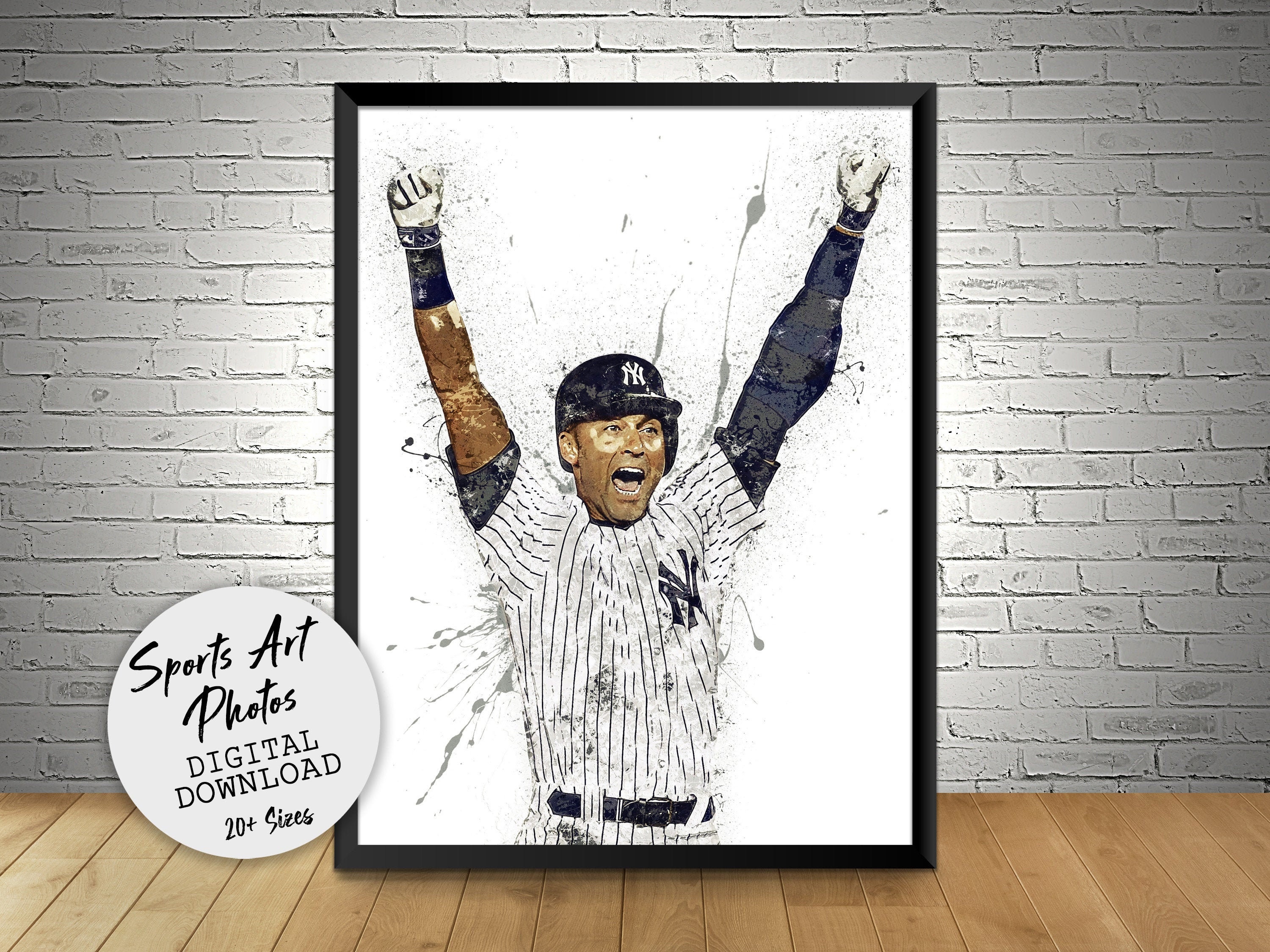 Derek Jeter Poster Wall Art Printable New York Yankees | Etsy