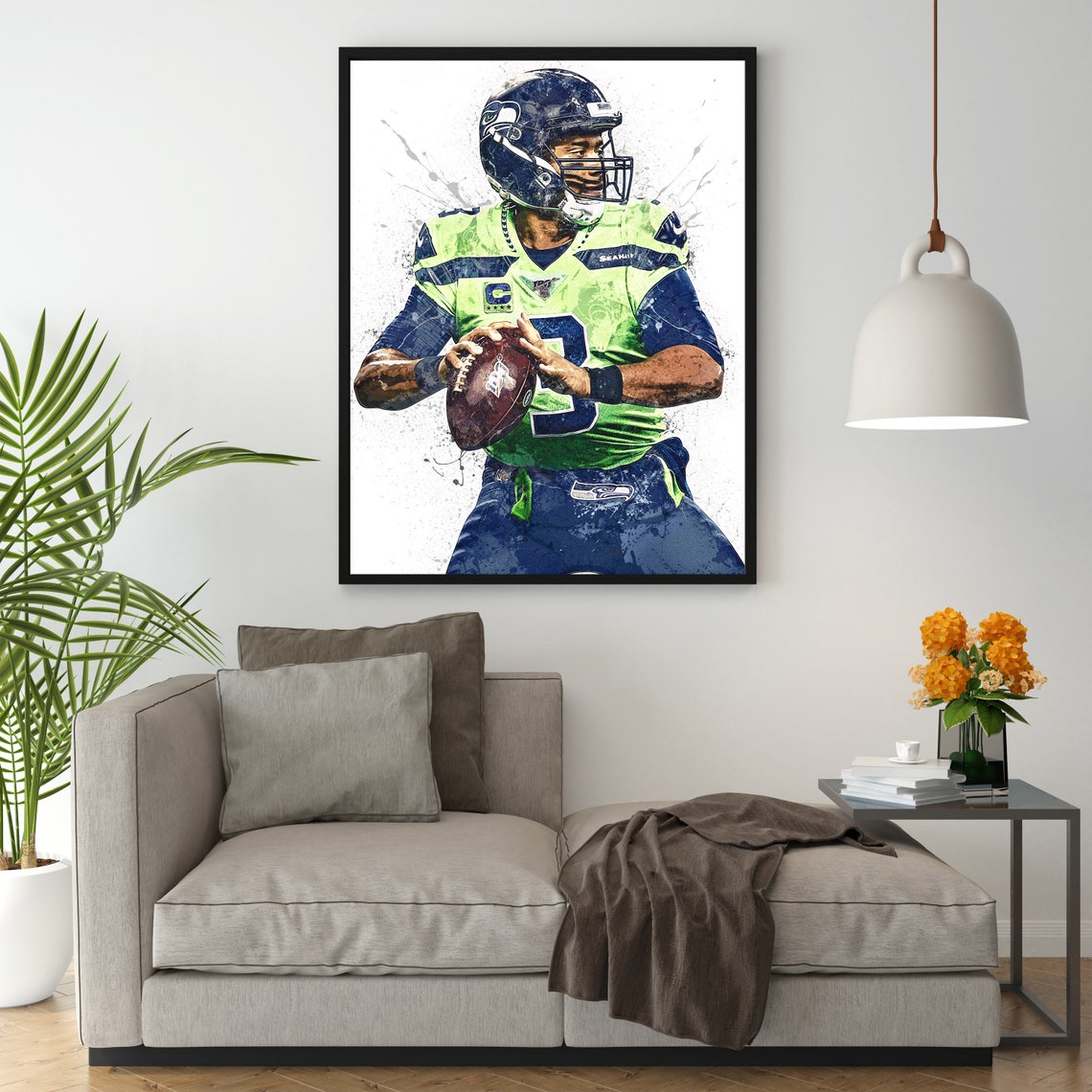Russell Wilson Poster Wall Art Printable Seattle Seahawks - Etsy