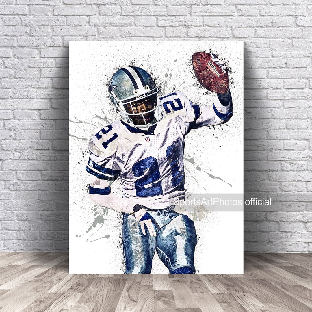 Deion Sanders Poster, Dallas Cowboys, Canvas Wrap, Wall Art Print, Man ...