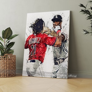 Jose Ramirez Poster, Punches Tim Anderson, Cleveland Guardians, Canvas ...