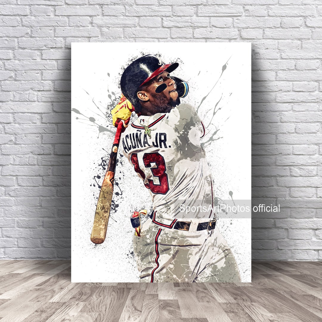 Ronald Acuna Jr Poster, Atlanta Braves, Canvas Wrap, Wall Art Print ...