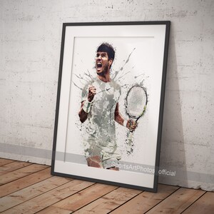 Carlos Alcaraz Poster, Tennis World Champion, Canvas Wrap, Wall Art ...