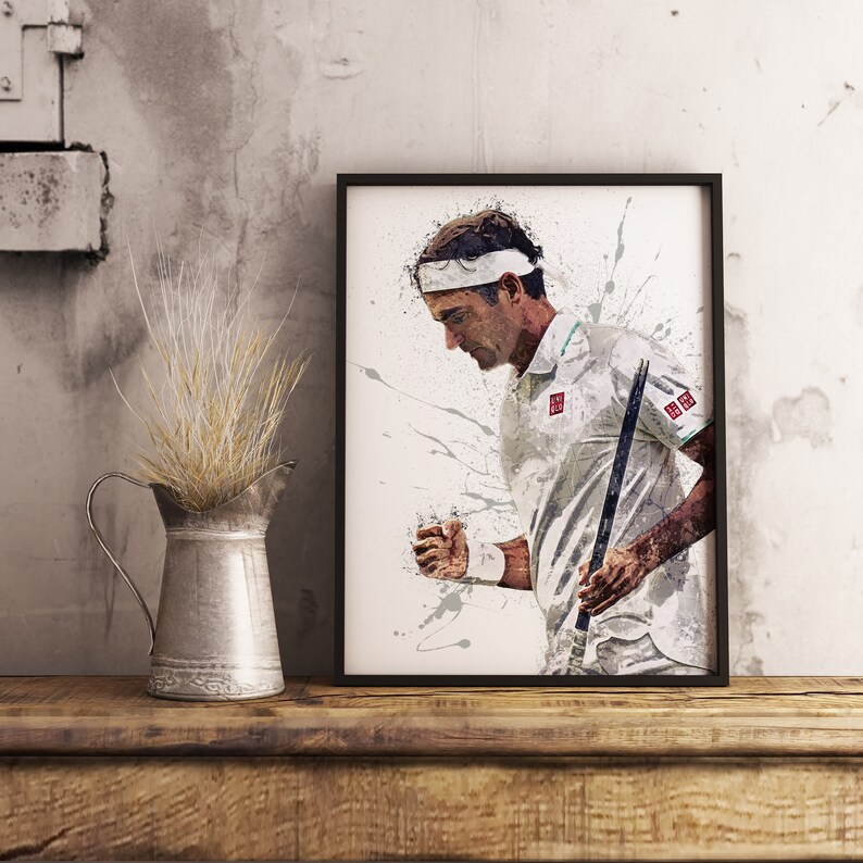 Roger Federer Poster Tennis Wall Decor Wall Art Printable - Etsy