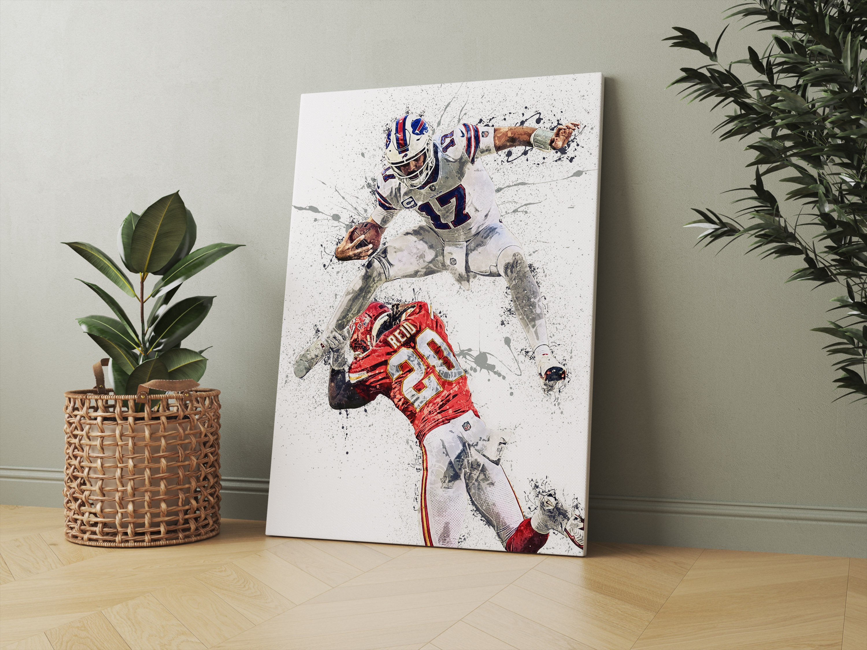 Josh Allen Poster Hurdles Justin Reid Buffalo Bills Wall - Etsy