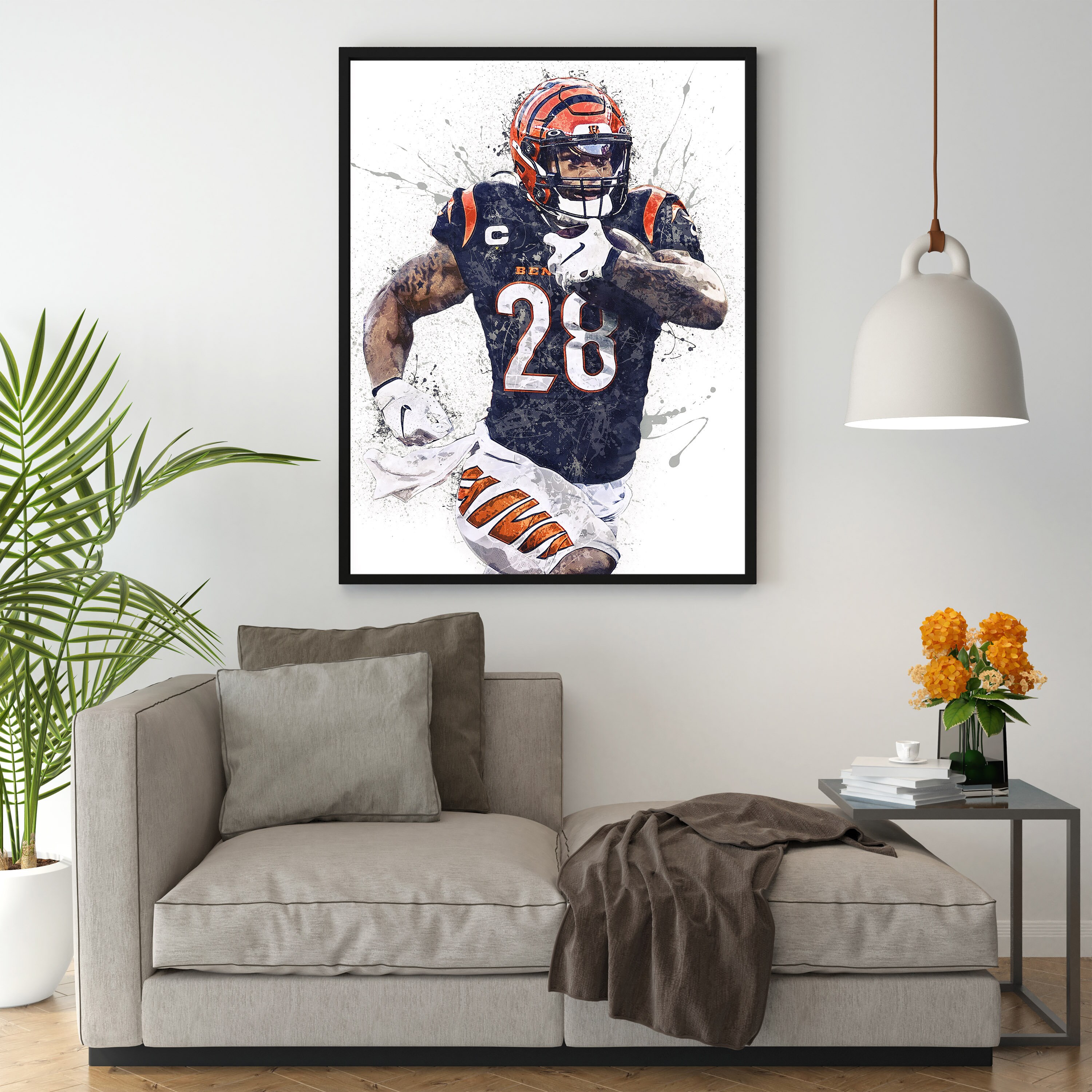 Joe Mixon Poster Cincinnati Bengals Wall Art Printable Kids - Etsy