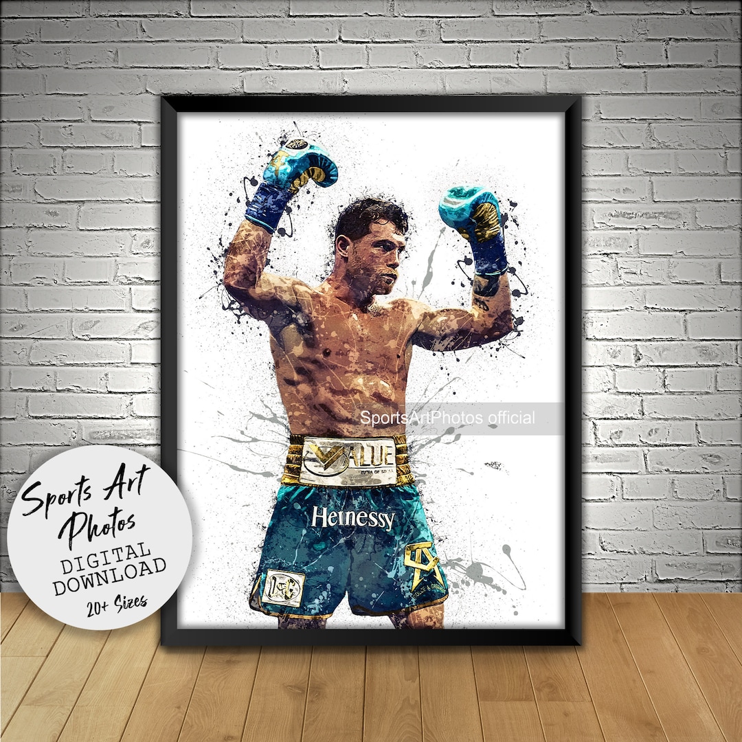 Canelo Alvarez Poster, Boxing Champion, Wall Art Printable, Man Cave ...