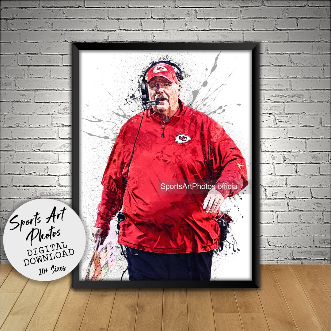 Andy Reid Poster, Kansas City Chiefs, Wall Art Printable, Man Cave Gift ...