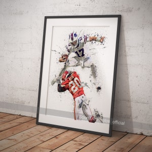 Josh Allen Poster Hurdles Justin Reid Buffalo Bills Wall - Etsy