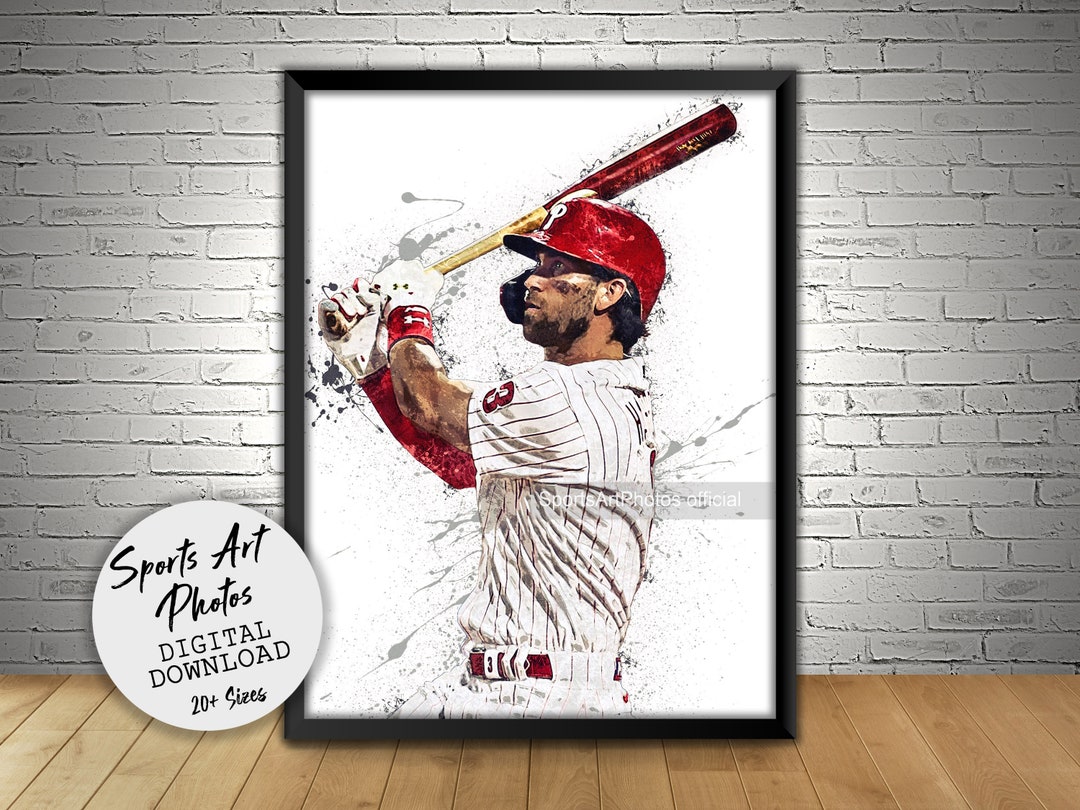 Bryce Harper Poster, Philadelphia Phillies, Wall Art Printable, Kids ...