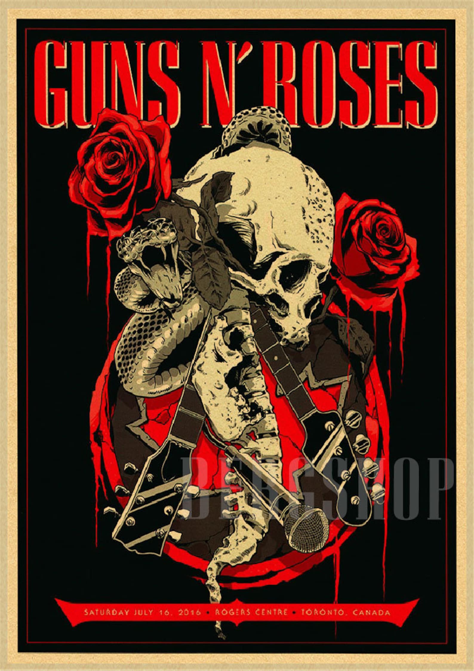 Guns N Roses Retro Classic Rock Poster | Etsy