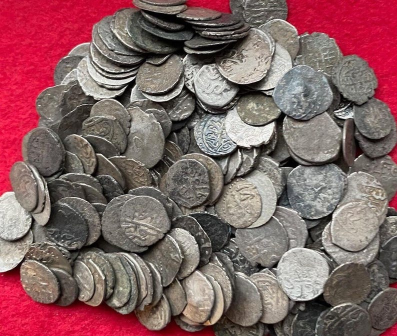 Ottoman Empire Silver Akce Coin: 15th Century Islamic Coin (9/14mm) - Etsy