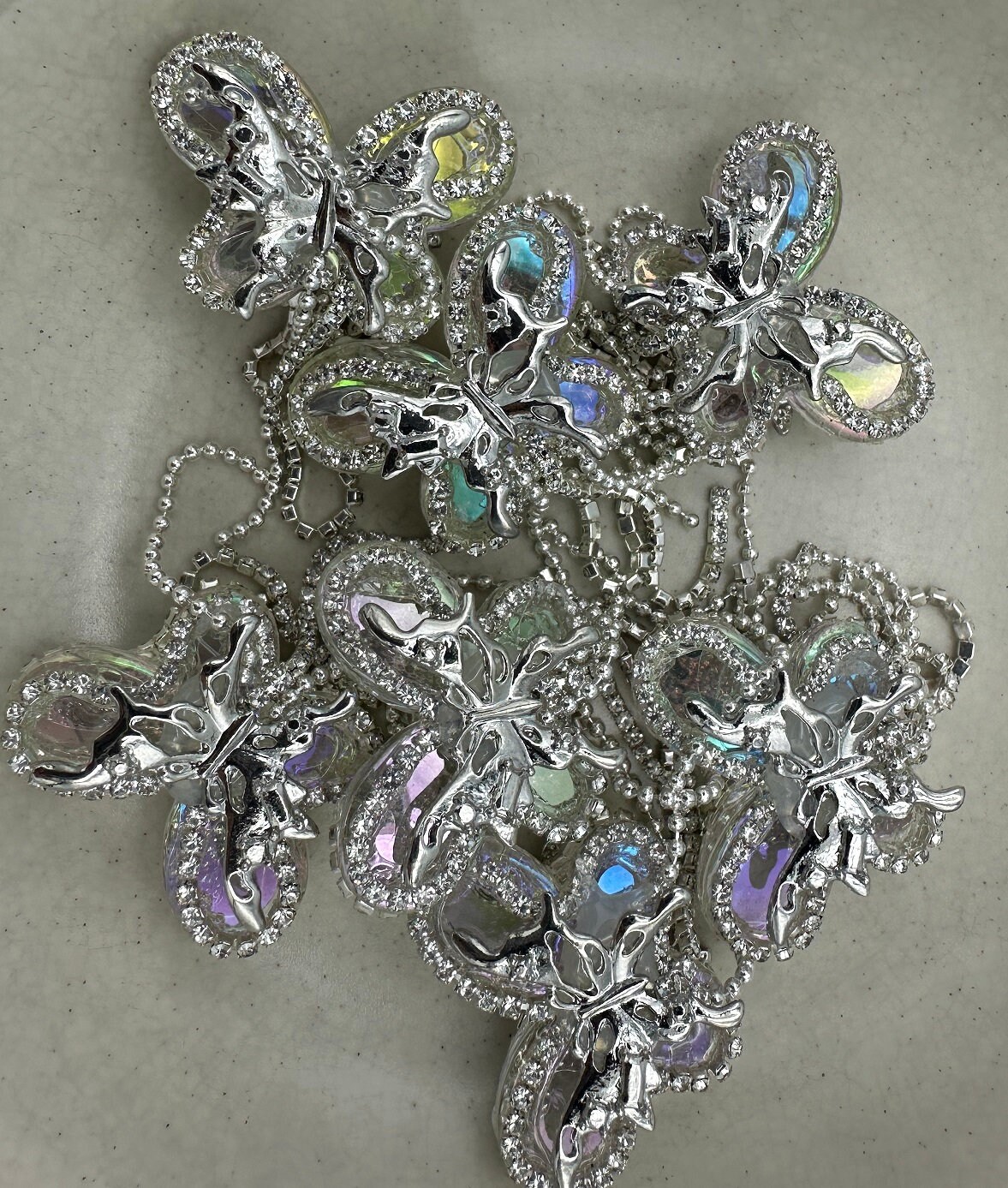 Acrylic Bead/rhinestone Effect/butterfly Shape - Etsy