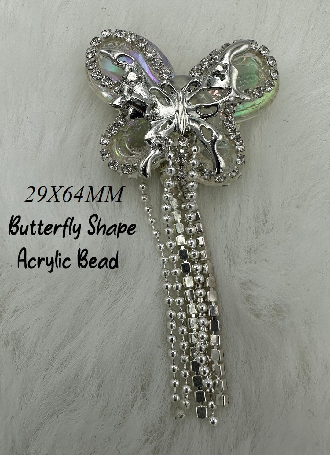 Acrylic Bead/rhinestone Effect/butterfly Shape - Etsy