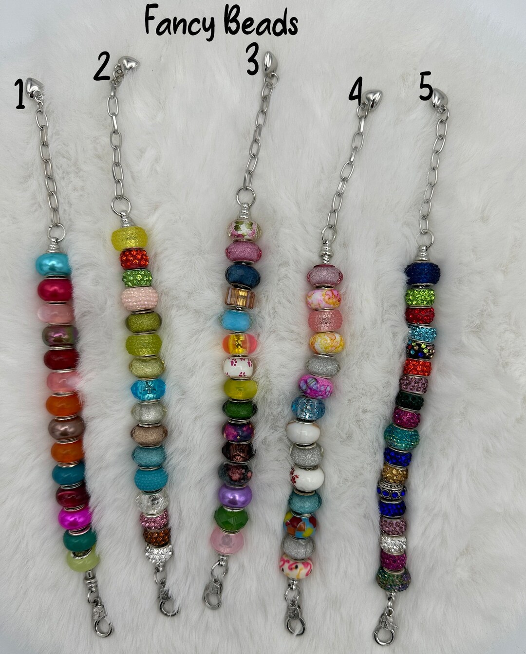 Tennis Bracelet, Fancy Bead Bracelet - Etsy