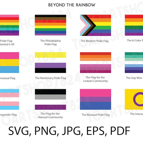 12 Lgbtq Flags Pride Printable Cut Fileslgbtq Svg Bundle Etsy