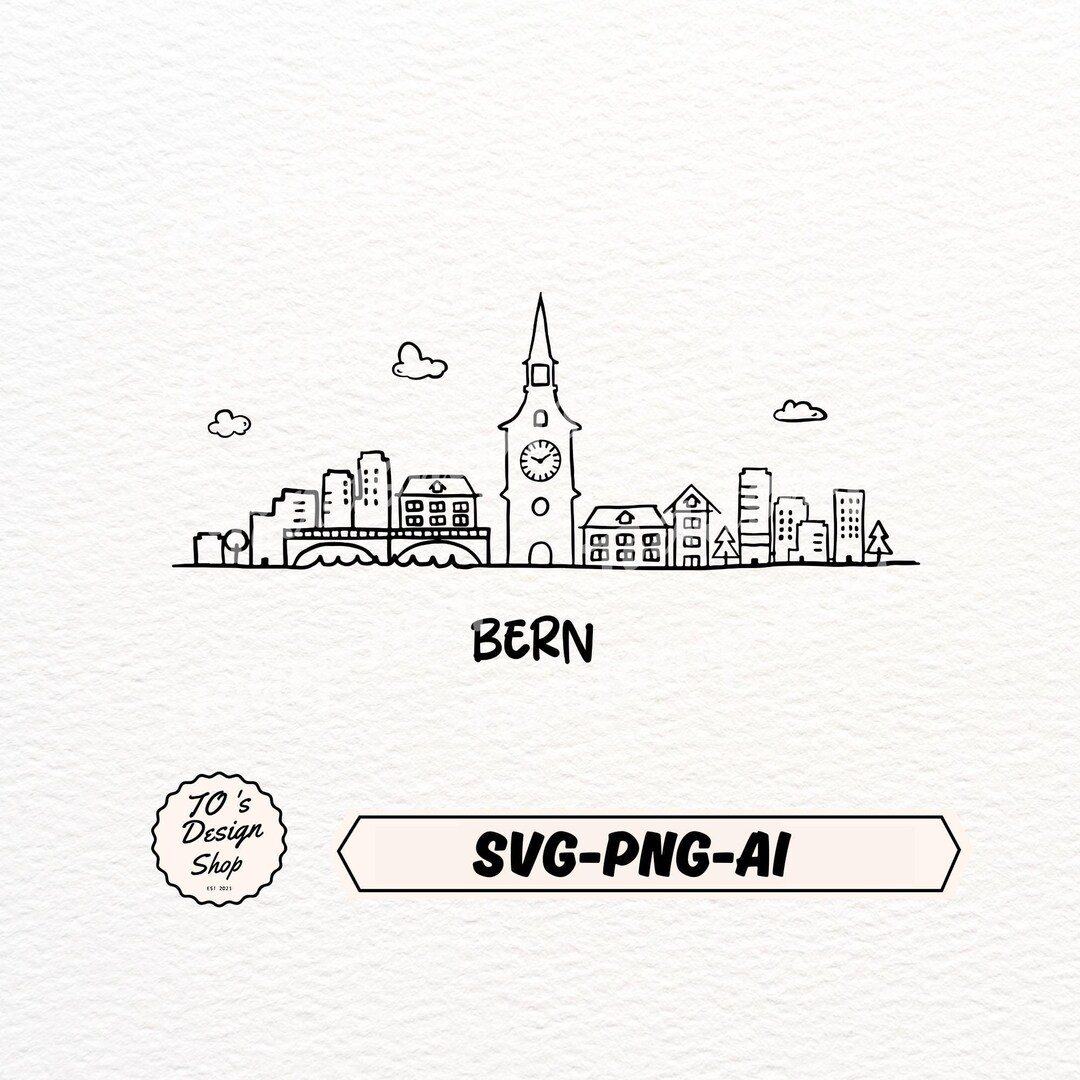 Bern Skyline SVG City Clipart Vector for Wall Art, Shirts & DIY Crafts ...