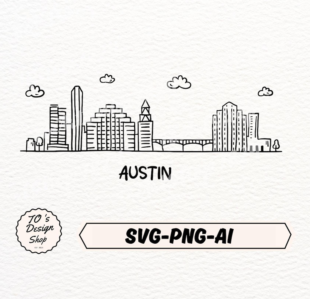 Austin Skyline SVG | City Clipart Vector for Wall Art, Shirts & DIY ...