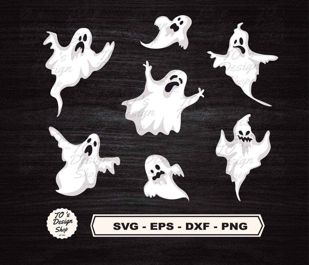 Ghost Svg Bundle, Ghost Silhouette, Ghost Clip Art, Ghost Halloween Svg ...