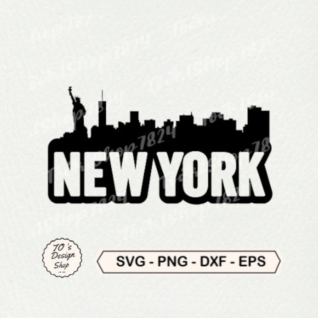 New York SVG, New York PNG, Skyline New York Illustrated in Vector SVG ...