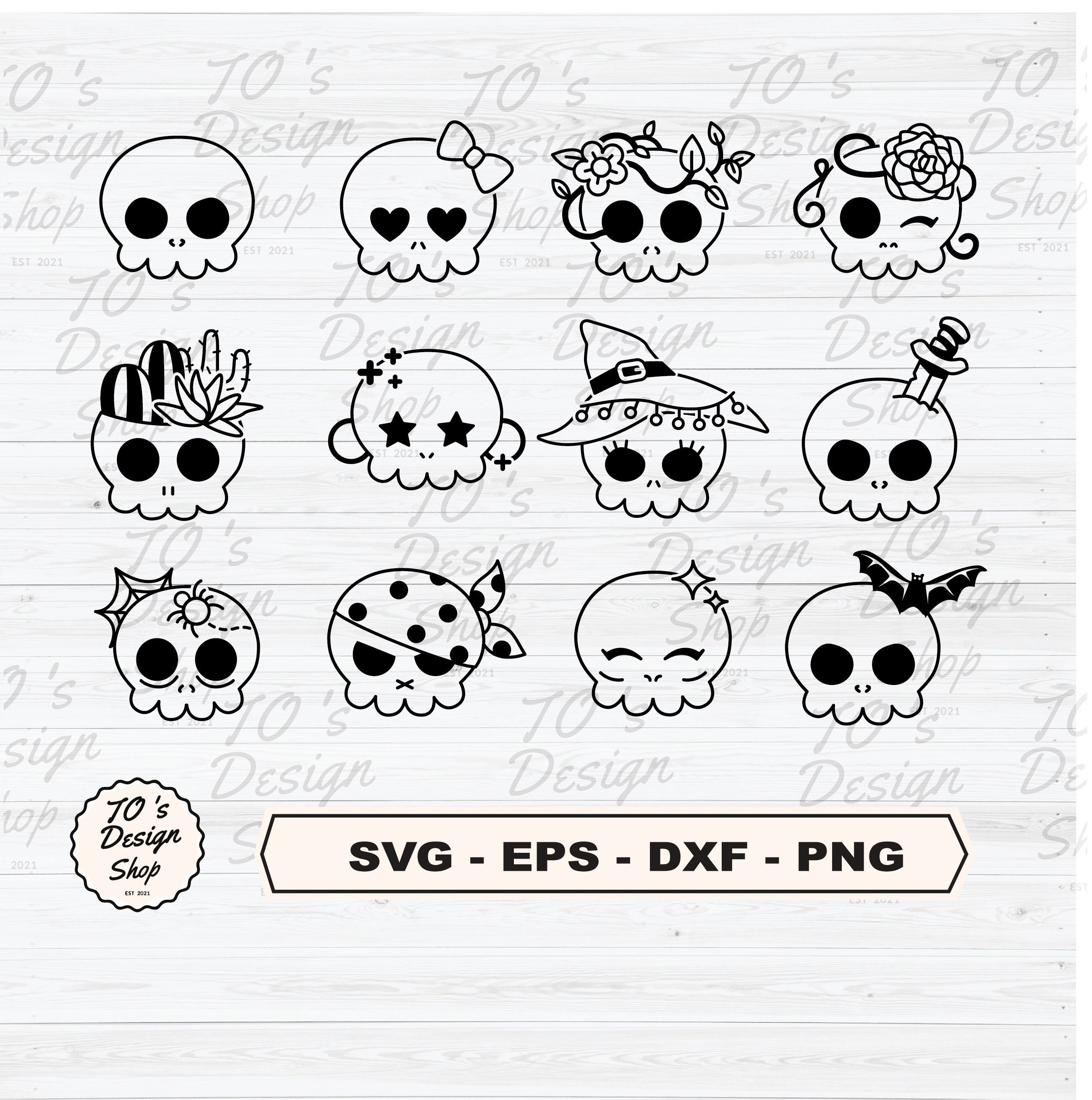 Halloween Cute Skull Digital File Happy Halloween Svg Cute - Etsy