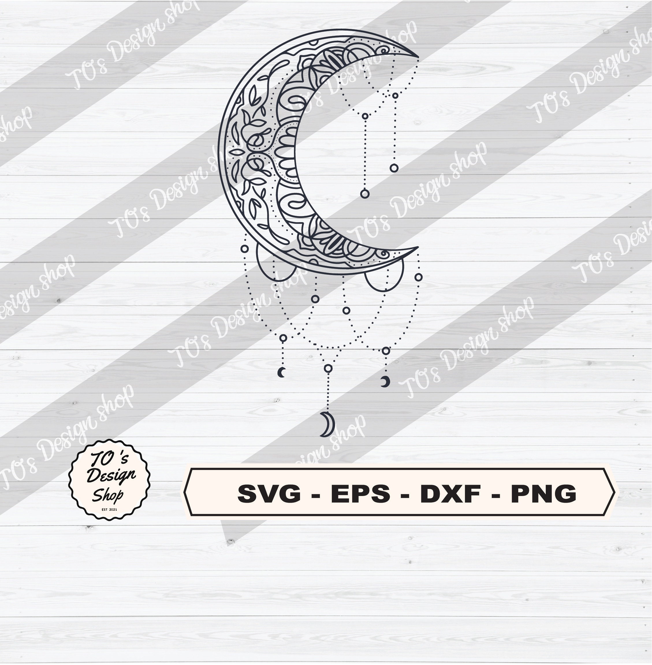 Night Moon Clipart,moon Svg, Moon Celestial Svg File Vector, Boho Svg ...