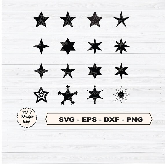 16 étoiles svg étoiles set svg star Cricut Cut File Star - Etsy France