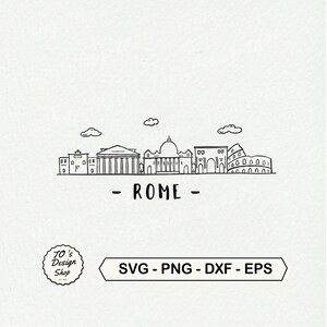 Rome Skyline USA, Italy Rome Illustrated SVG, Cute Rome City Vector ...