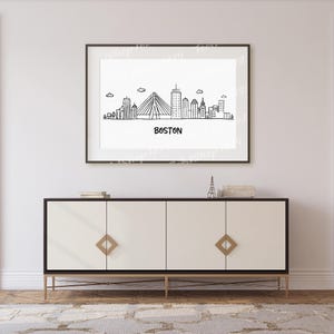 Boston Skyline SVG | City Clipart Vector for Wall Art, Shirts & DIY ...