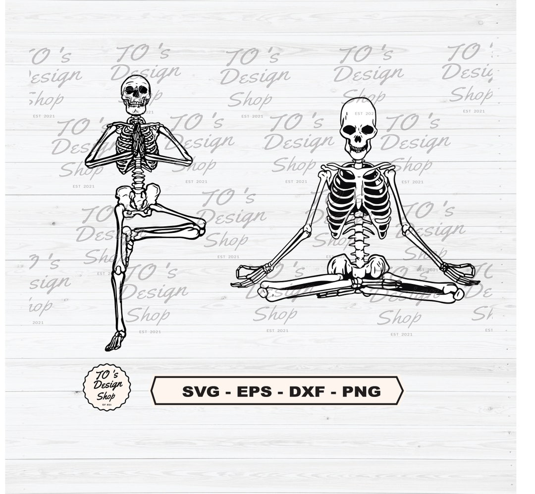 Yoga Skeleton Svg, Skeleton Meditation Svg, Halloween Svg, Skeleton ...