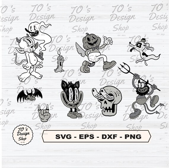Vintage Halloween Design Cute Cartoon Halloween Svg Happy | Etsy