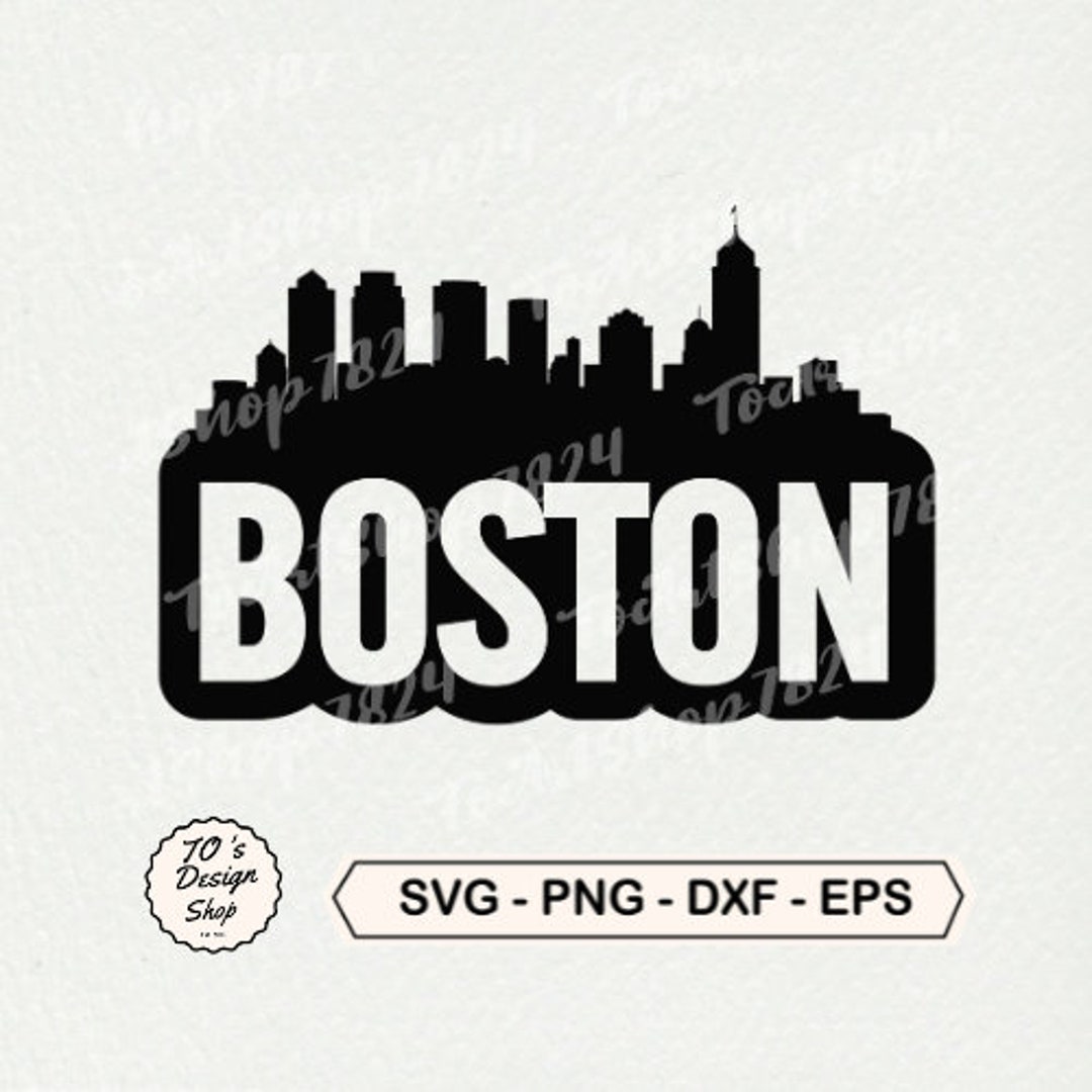Boston Skyline UK, Boston Illustrated SVG, USA Skyline, Cute Boston ...
