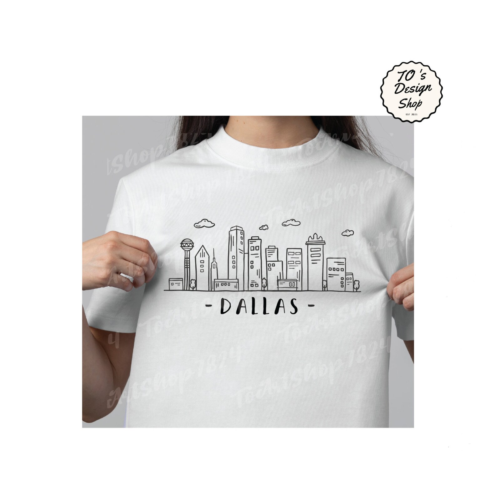 Skyline Dallas Usa Dallas Illustrated SVG Cute Dallas City - Etsy