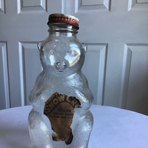 Snow Crest Glass Bear Bank - Etsy