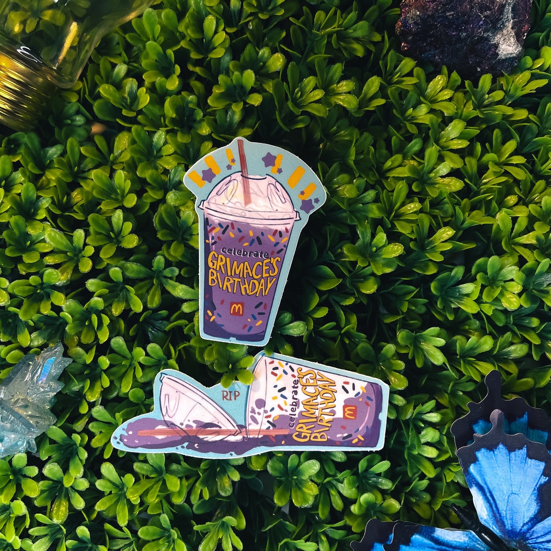 Grimace Birthday Shake Matte Sticker - Etsy