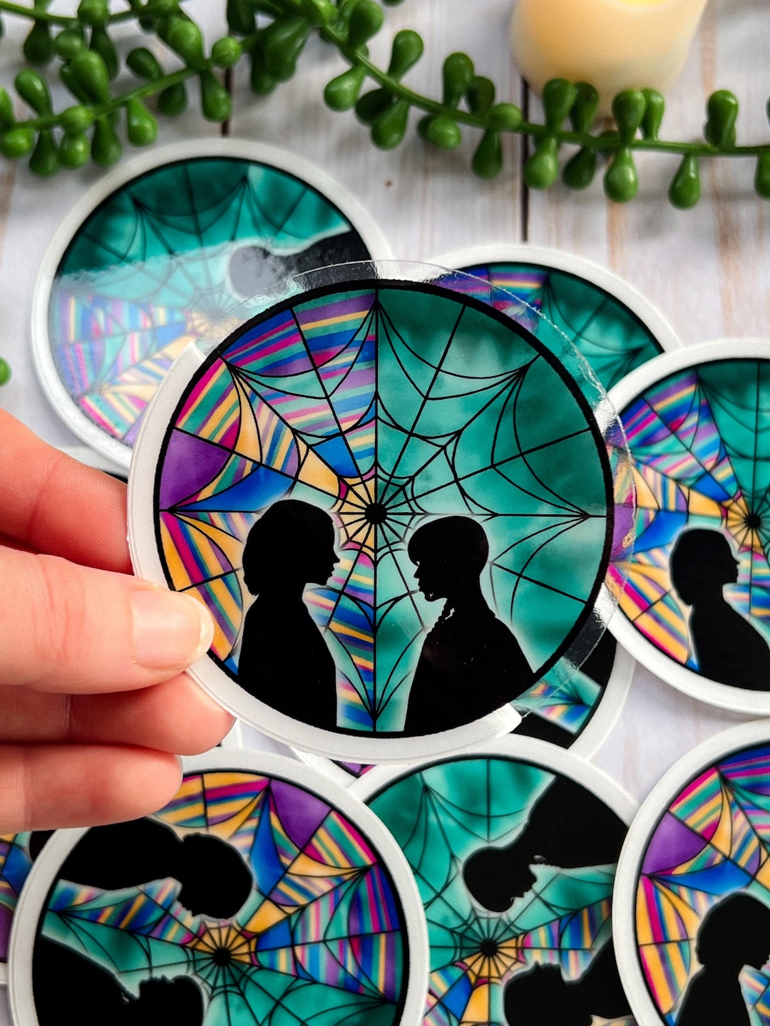 Wednesday Stain Glass Window Clear Vinyl Sticker - Etsy