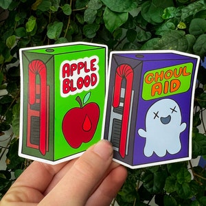 Apple Blood Juice Box Sticker Ghoul Aid Juice Box Sticker - Etsy