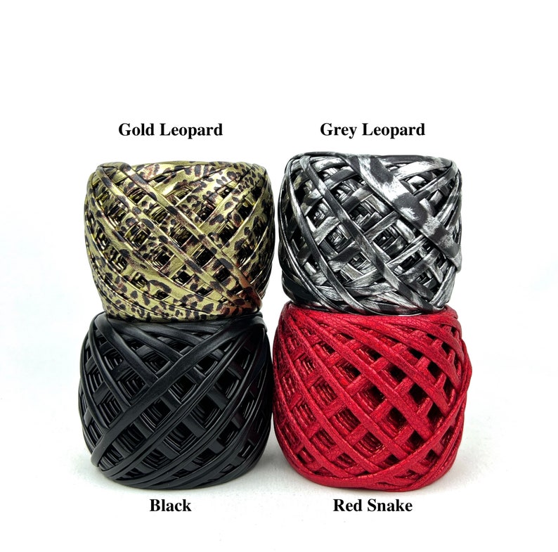 Metallic Tshirt Yarn Glossing T-shirt Yarn Snake Patterned - Etsy