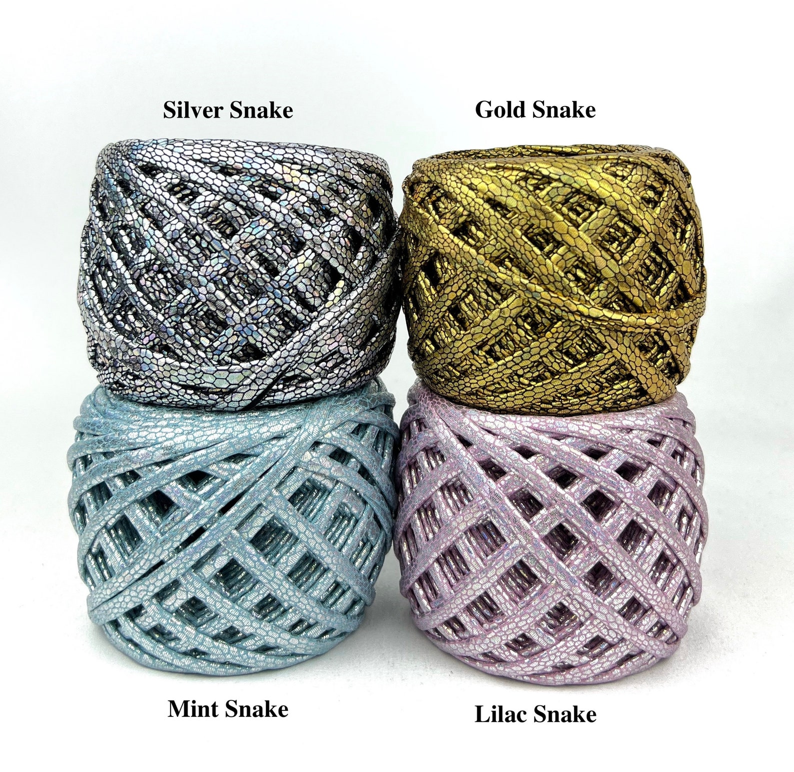 Metallic Tshirt Yarn Glossing T-shirt Yarn Snake Patterned - Etsy