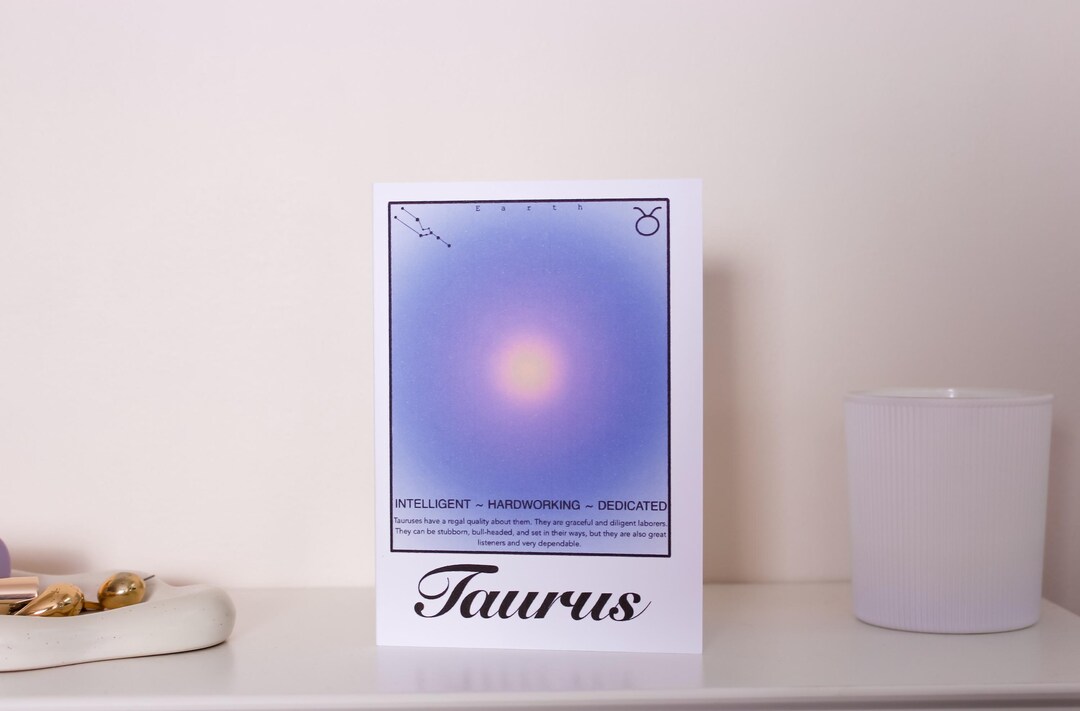 Taurus Zodiac Sign Birthday Card - Star Sign Card , Spiritual ...