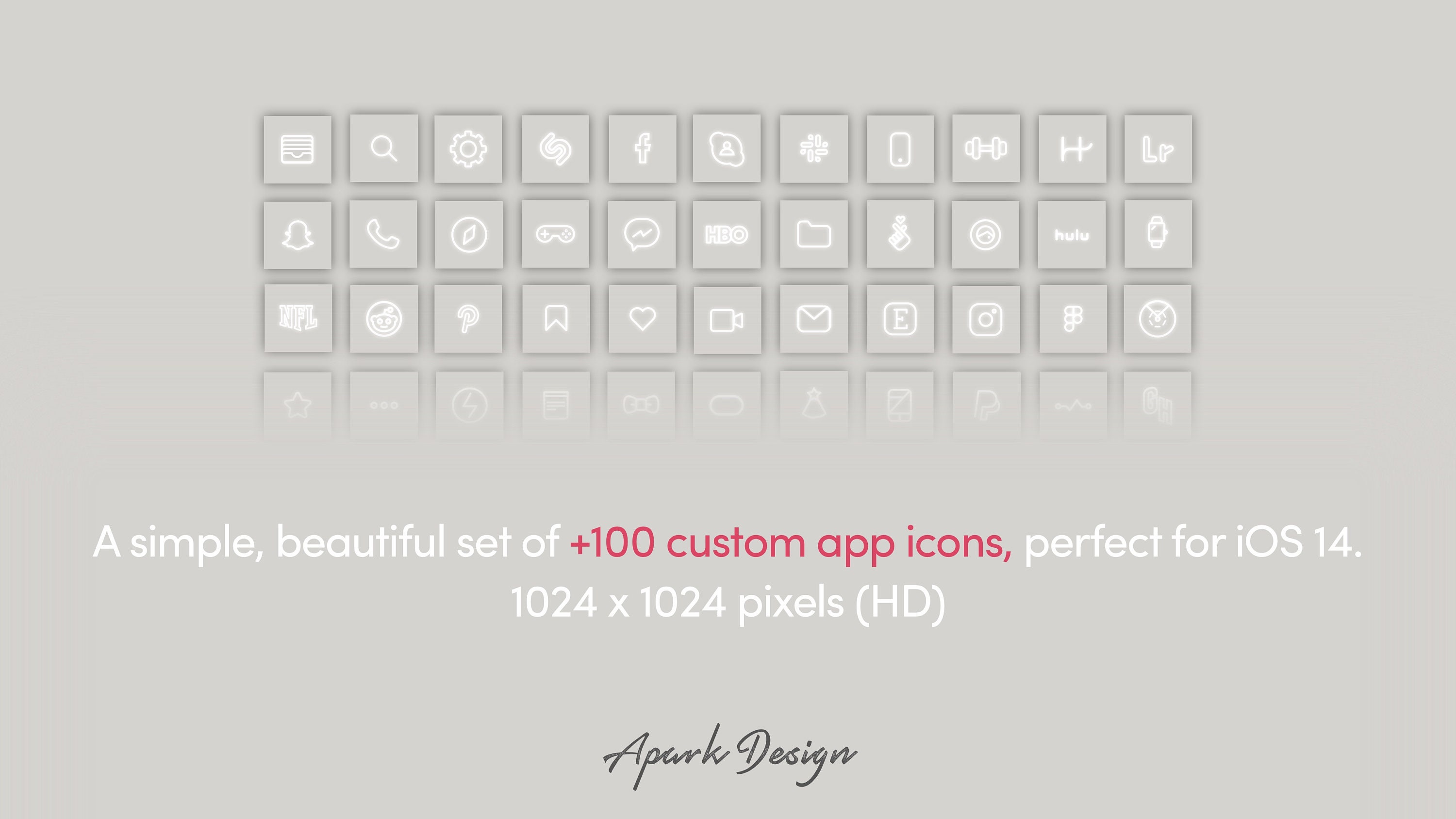 100+ App Icons IOS 14 - Light Grey - Etsy