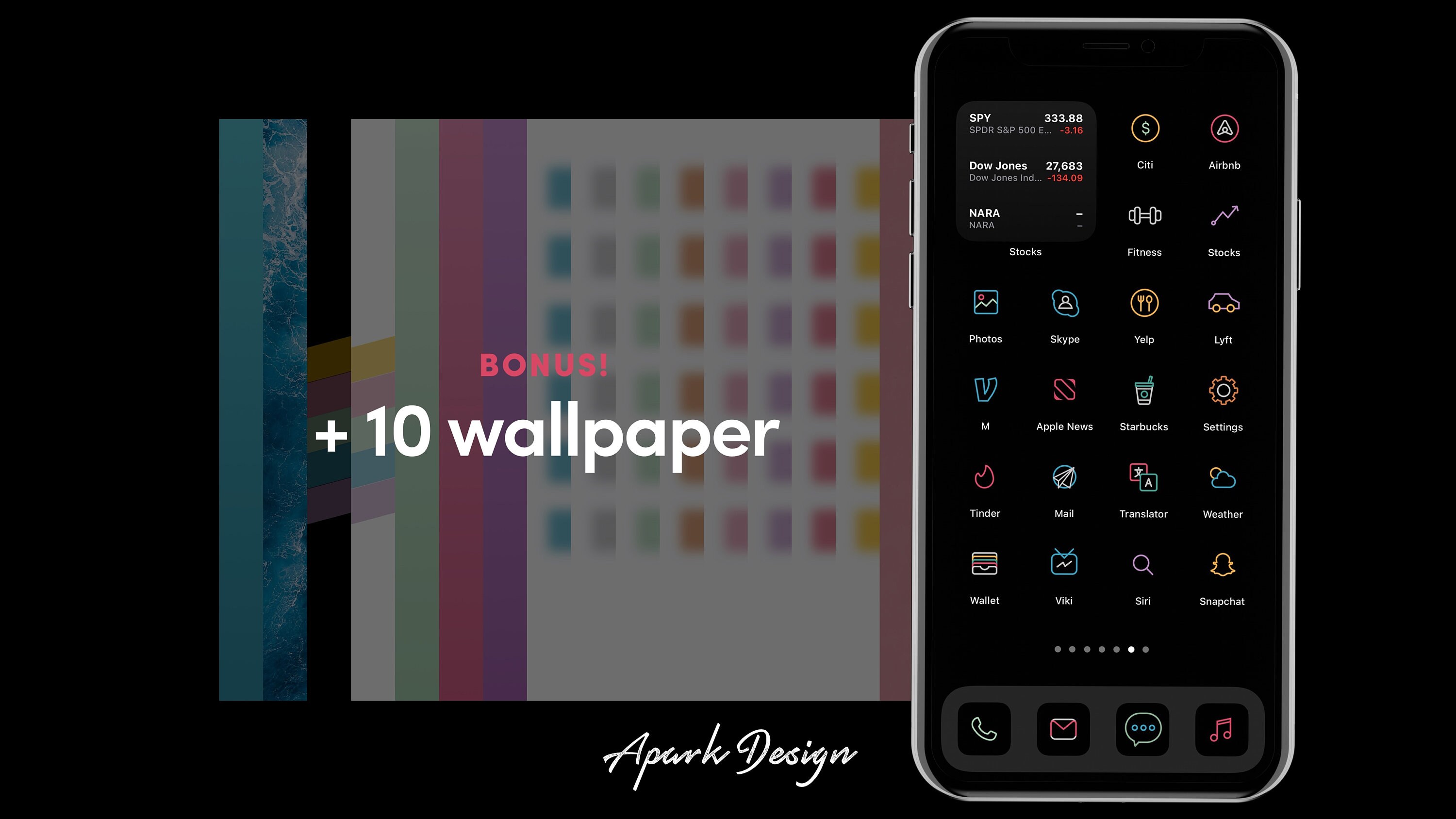 App Icons IOS 14 - Neon Icons B&W - Etsy