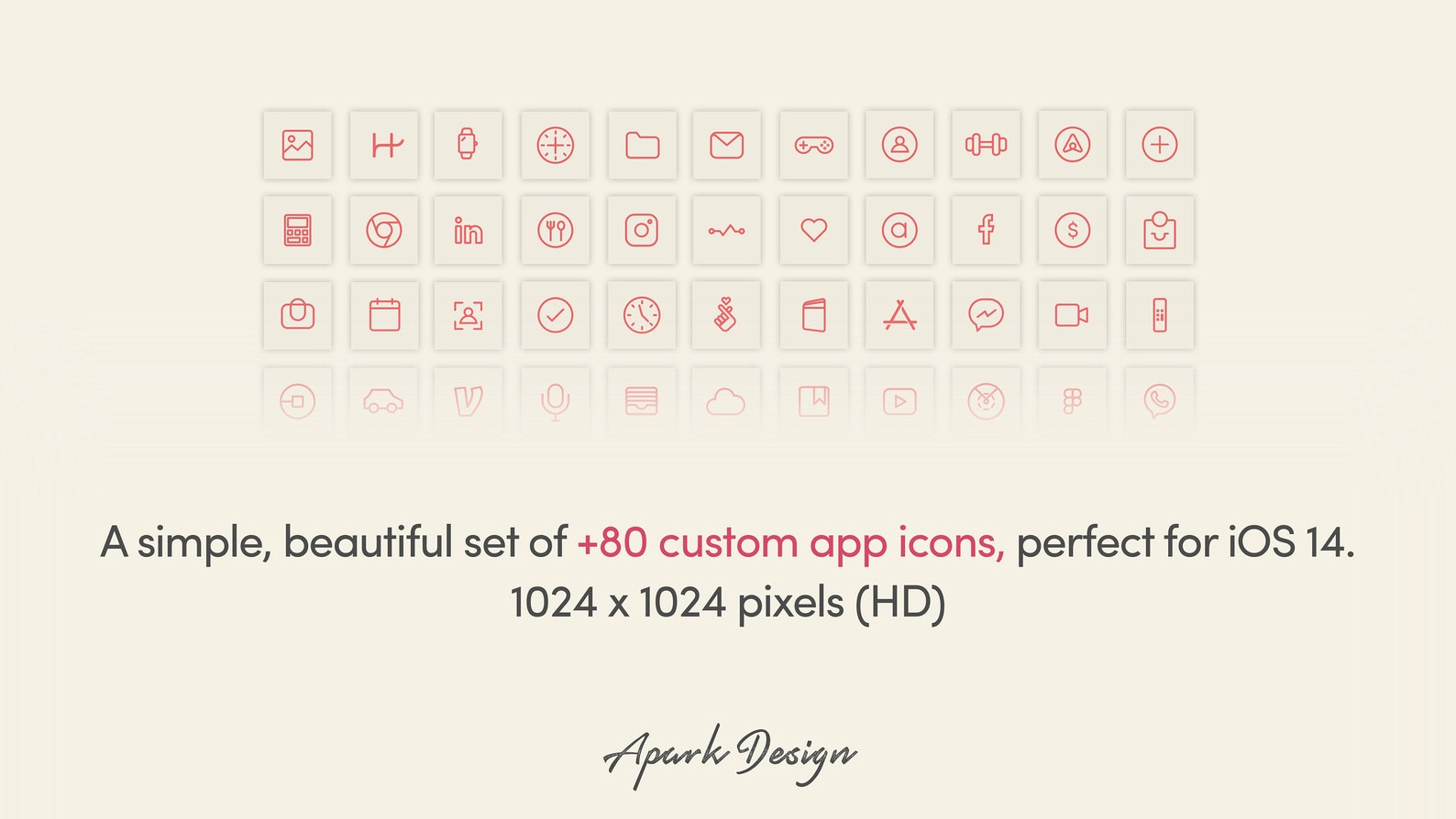 App Icons IOS 14 - Vintage Red Icons - Etsy