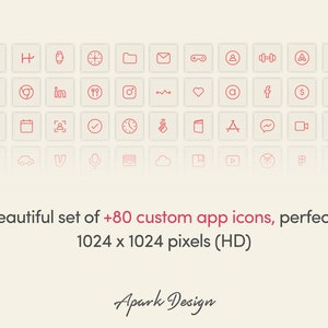 App Icons IOS 14 - Vintage Red Icons - Etsy