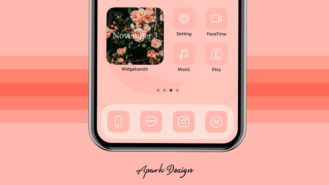 100+ App Icons IOS 14 - Peach - Etsy