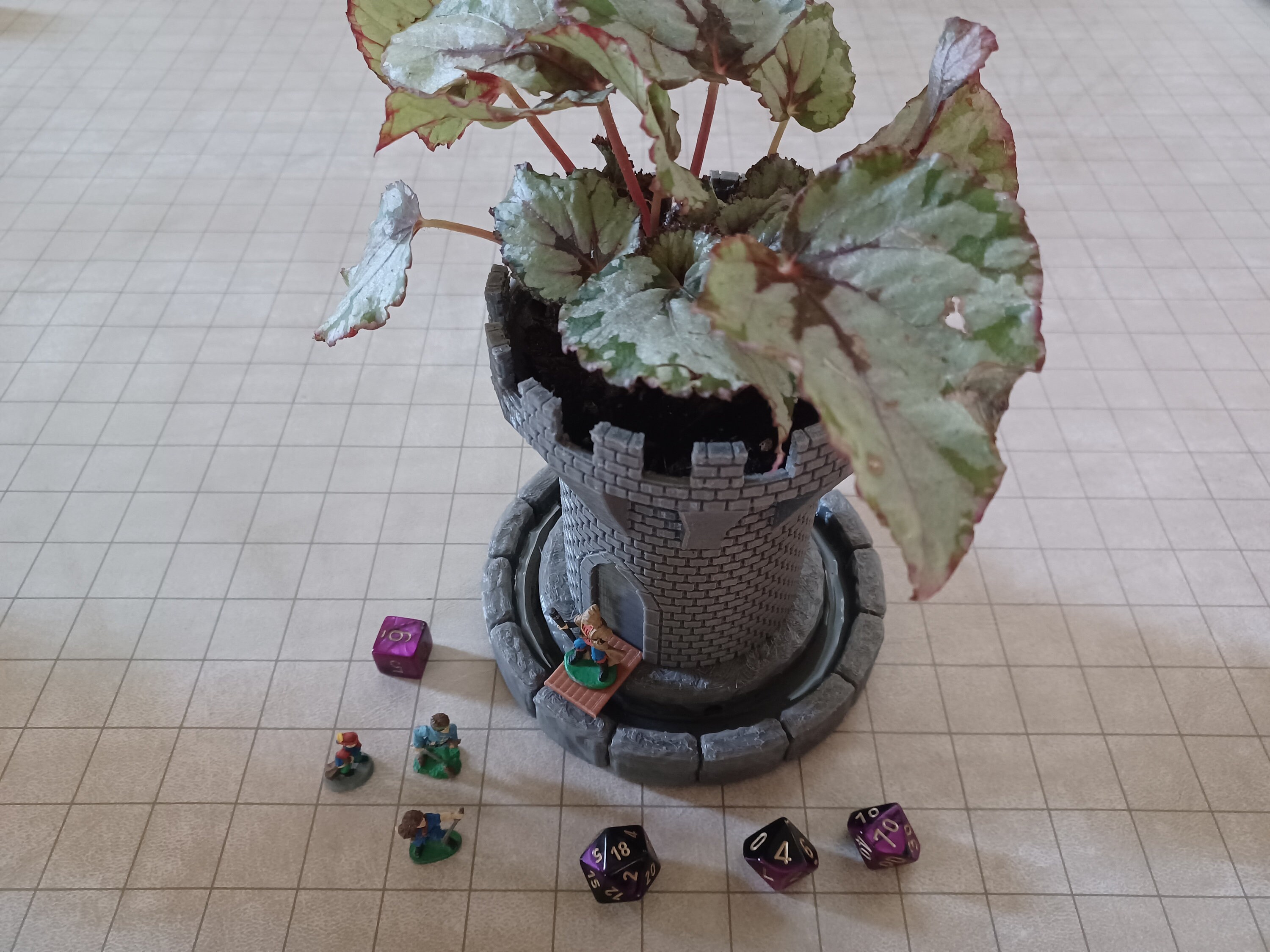 Tower Plant Pot With Working Drawbridge and Moat - Etsy