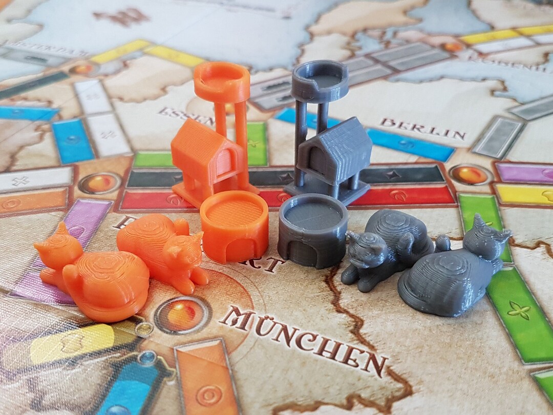 3D Orcs Cat Themed Pieces for Games Like Ticket to Ride - Etsy