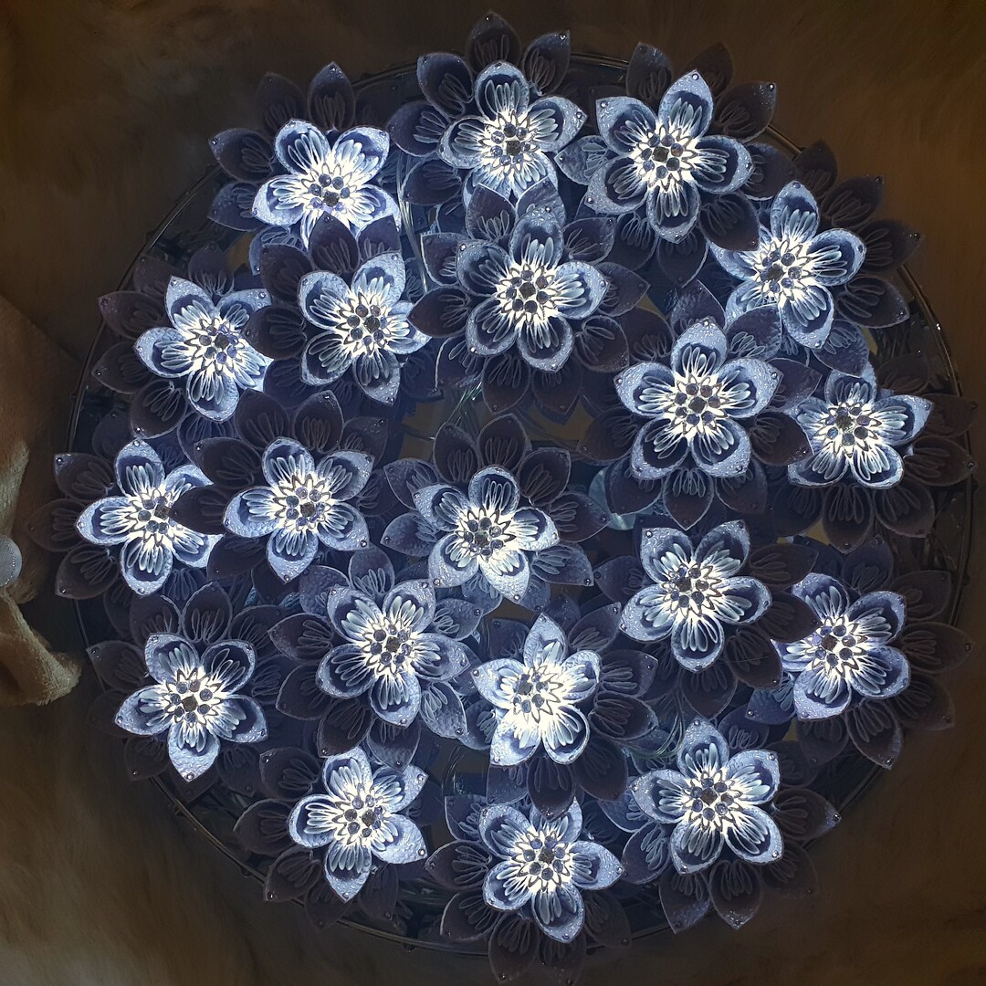 Lilac Paper Flower Fairy Lights for a Table Centre Piece Lilac Wedding ...