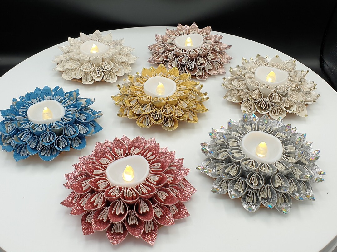 Floral Christmas Flower Tea Lights Led Tealights With - Etsy