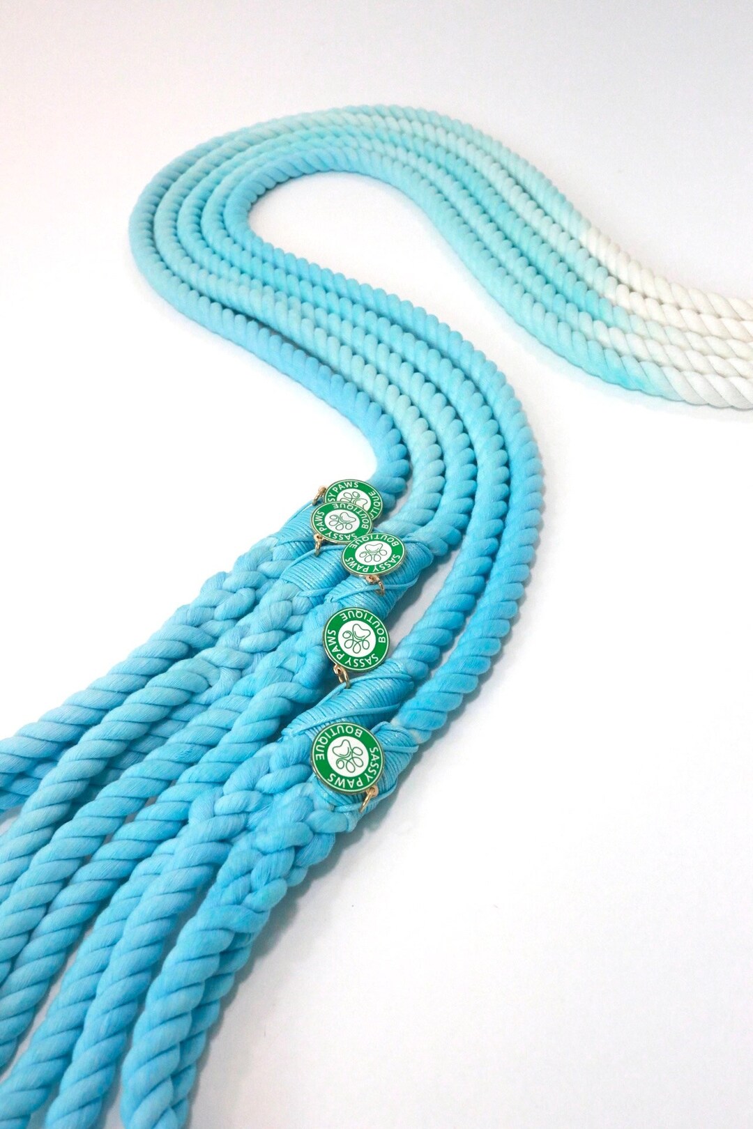 Ombre Cotton Rope Dog Leash // Ombre Rope Leash // Blue Cotton Rope ...